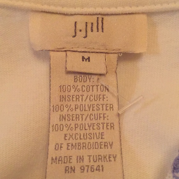 J. Jill | Tops | J Jill Cotton Peasant Topperiwinkle Embroidery | Poshmark
